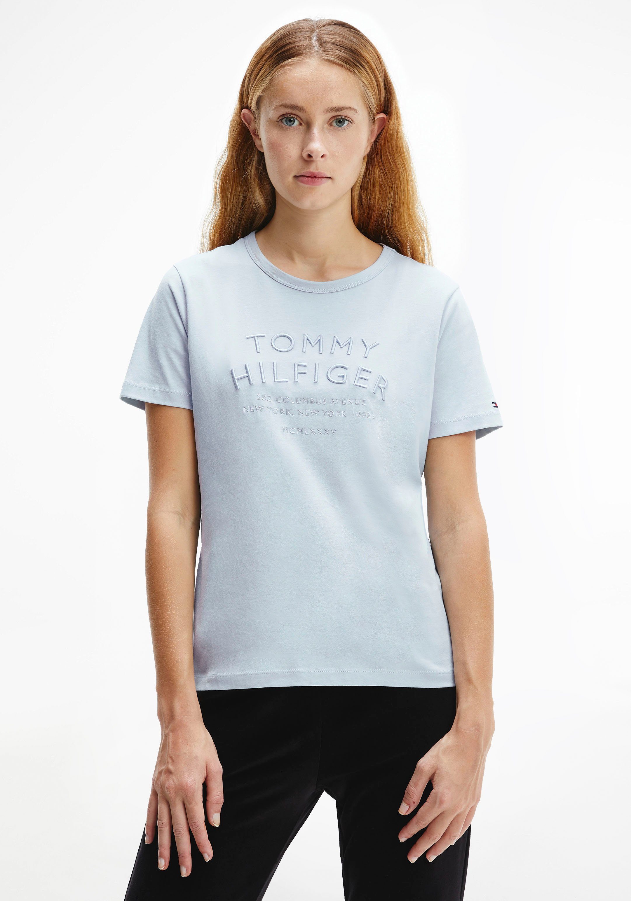 Tommy Hilfiger T Shirt Regular Text Emb C Nk Tee Ss Mit Gesticktem